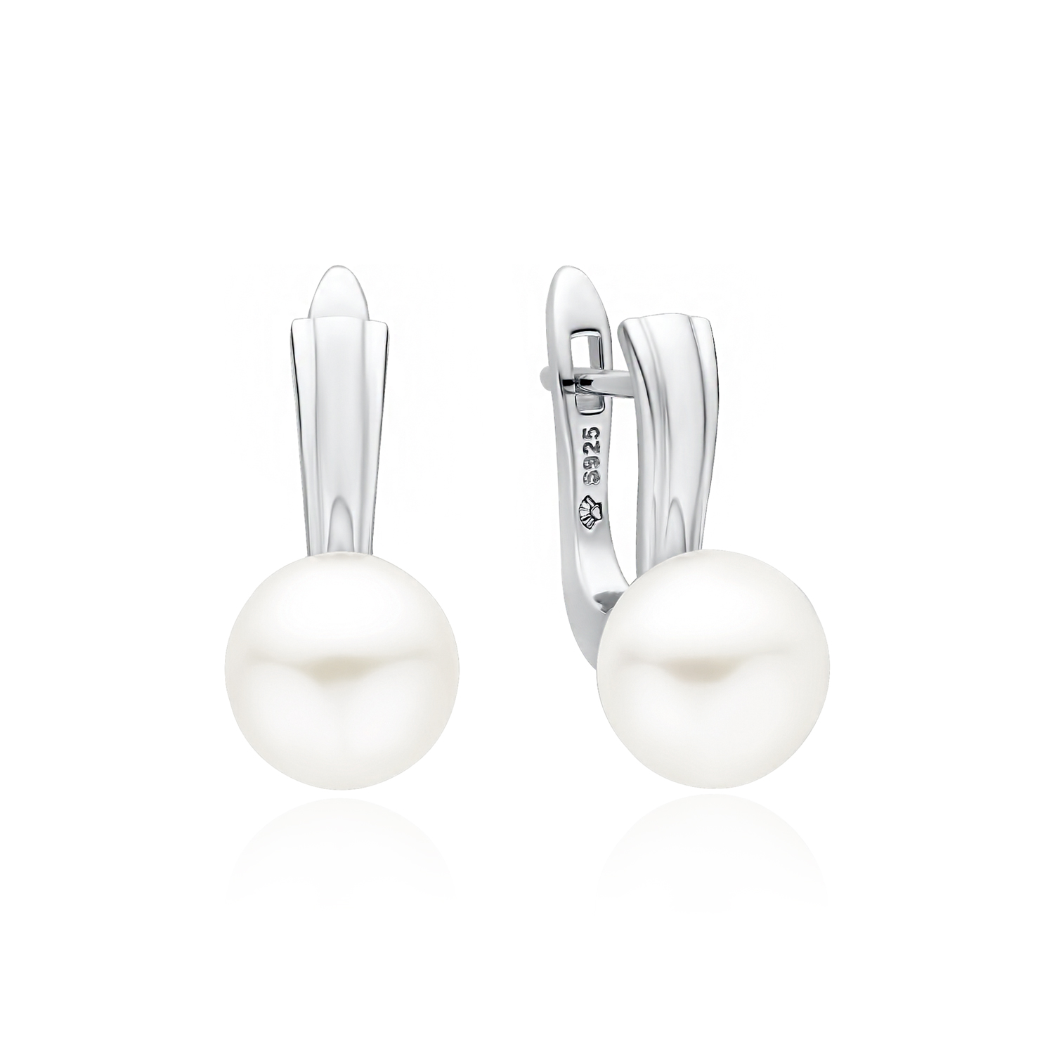 Cercei argint cu perla naturala alba si tortita DiAmanti SK22508EL_W-G - Diamanti.ro